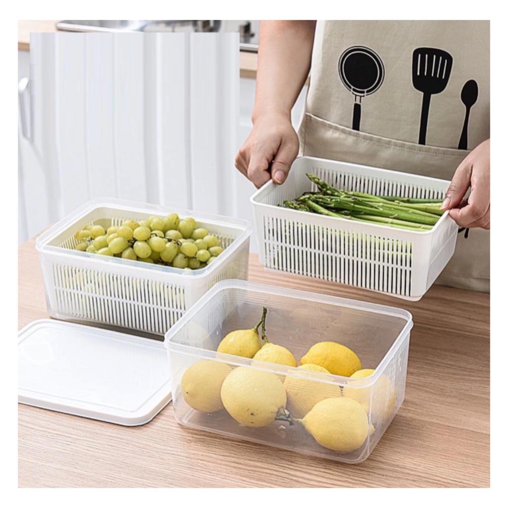 Jual Tempat Buah Sayur Saringan Serbaguna Storage Box Multifungsi ...