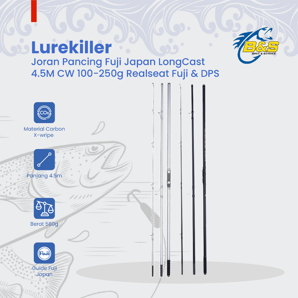 Jual Joran Pancing FUJI japan Lurekiller LongCast Surf 4.5M CW 100-250G realseat Fuji dan DPS ...
