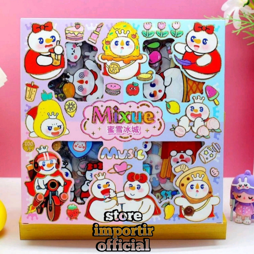 Jual Sticker Box Mixue Anak Lucu Viral 2400 Isi 100 Lembar Sticker ...