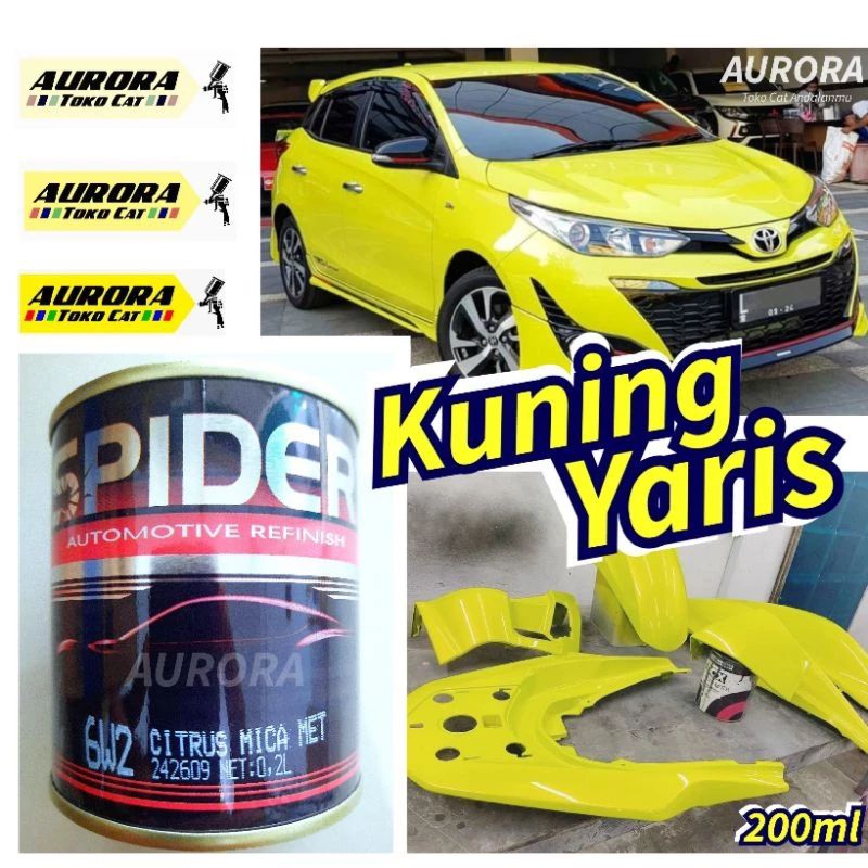 Jual Cat Kuning Yaris Spider 200ml 200cc Seperempat | Citrus Mica ...
