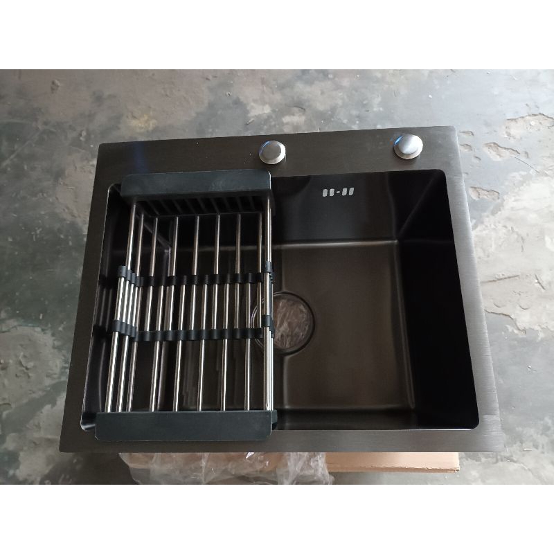 Jual Paket Lengkap Kitchen Sink Stainless 5243 Black / Sink 5040 Hitam ...