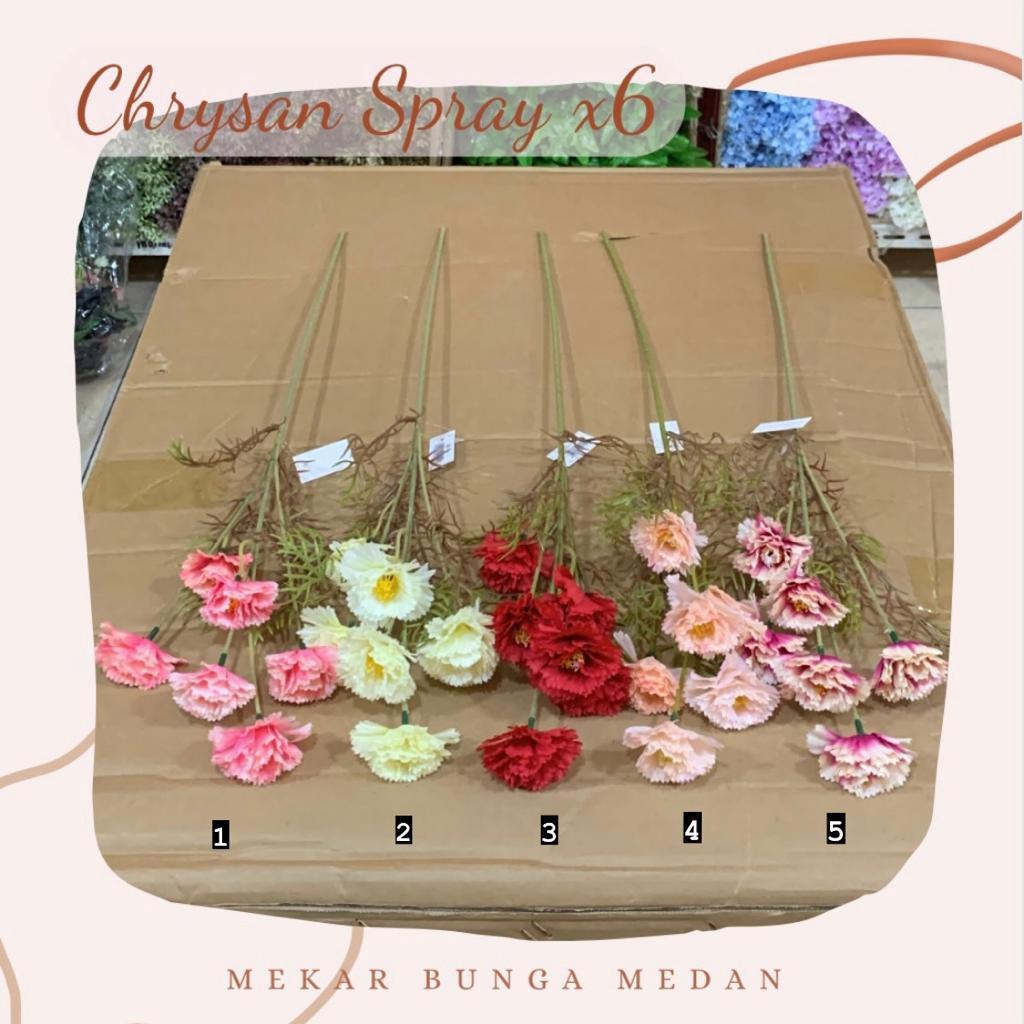Jual (JB 9) - Bunga Artifisial Chrysan Spray x6 Dekorasi Bunga ...