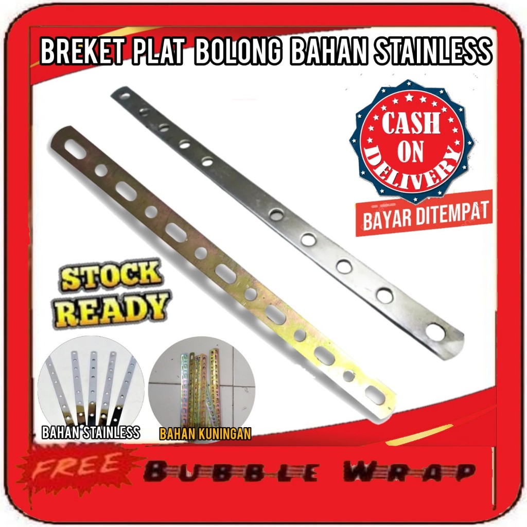 Jual bracket plat bolong bahan stainles lampu besi tebal breket plat ...