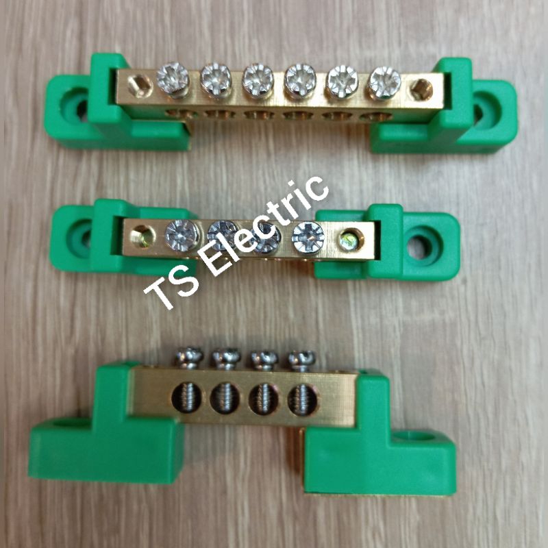 Jual Terminal Block Grounding / Nol Arde size 8x12mm M5 6 pole hijau ...