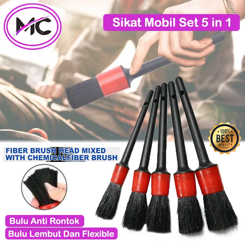 Jual Kuas Pembersih Mobil Interior Exterior Sikat Detailing Brush Set 5 ...