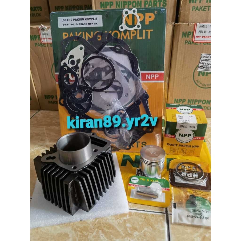 Jual Blok Seher Boring Cylinder Plus Piston Kit Grand Supra X Astrea Prima Win+Paking Fullset ...