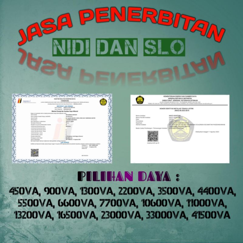 Jual Sertifikat SLO dan Sertifikat Nidi Pasang Baru Listrik PLN Resmi ...