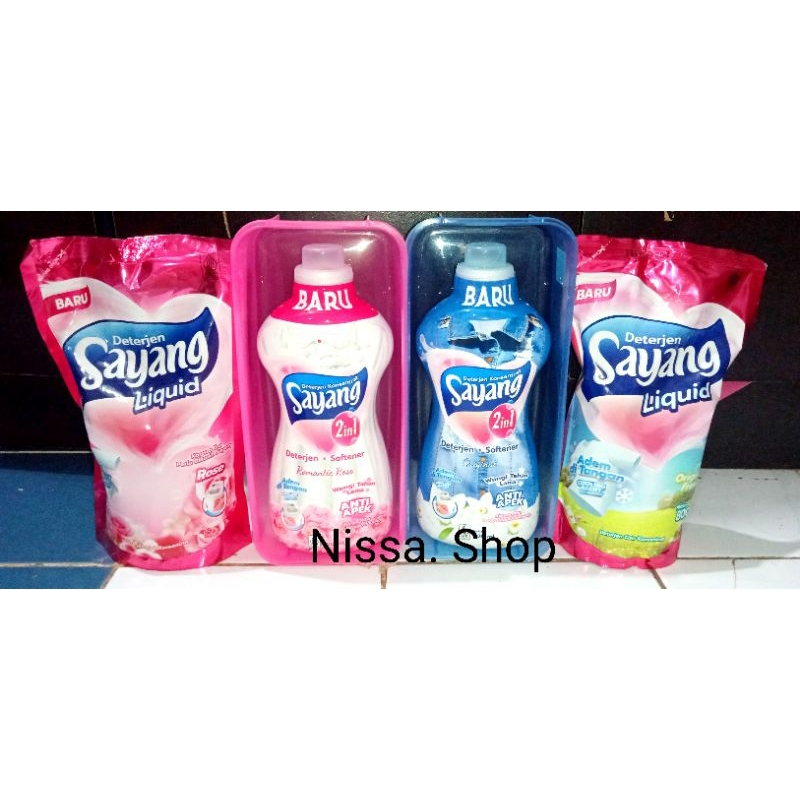 Jual Detergent sayang liquid 510 mL, & botol 700ml free container ...