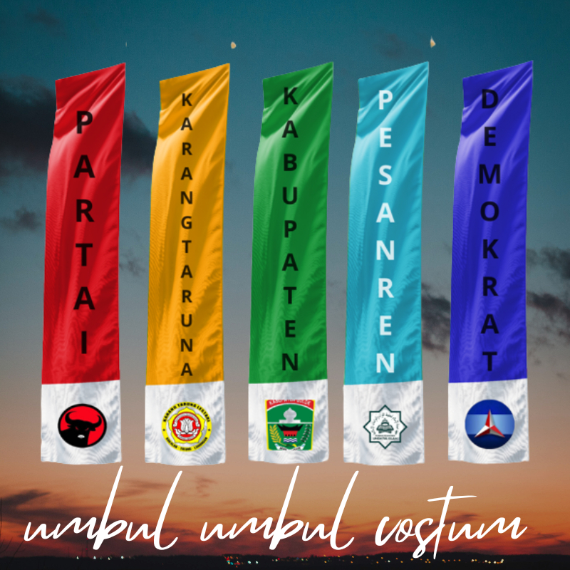 Jual Umbul Umbul Custom Desain Tulisan + Logo (PREMIUM) | Shopee Indonesia