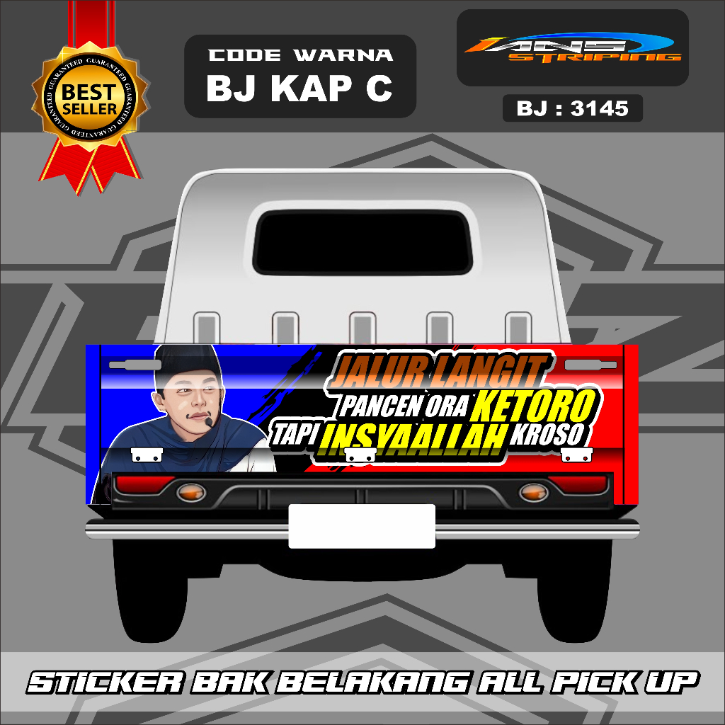 Jual BJ 3145-STIKER PICK UP FREE CUSTOM NAMA JALUR LANGIT VARIASI ...