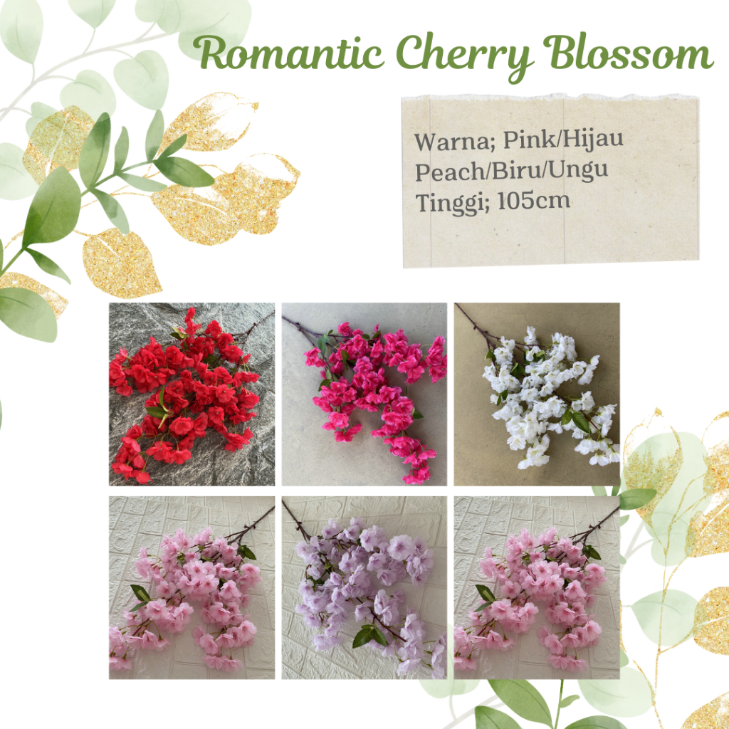 Jual Bunga Artificial Premium Bunga Romantic Cherry Blossom | Shopee ...
