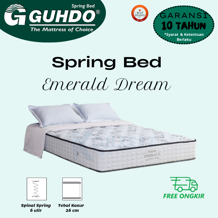 Jual Guhdo Kasur Emerald Dream Spring Bed Tebal 26 Cm Shopee Indonesia