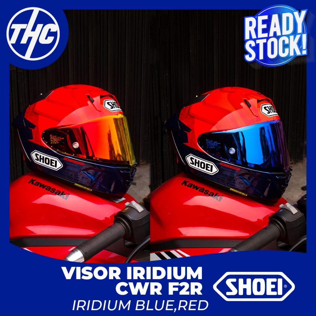 Jual VISOR SHOEI CWR F2R X15 Z8 RF1400 IRIDIUM BLUE & RED FLAT X ...