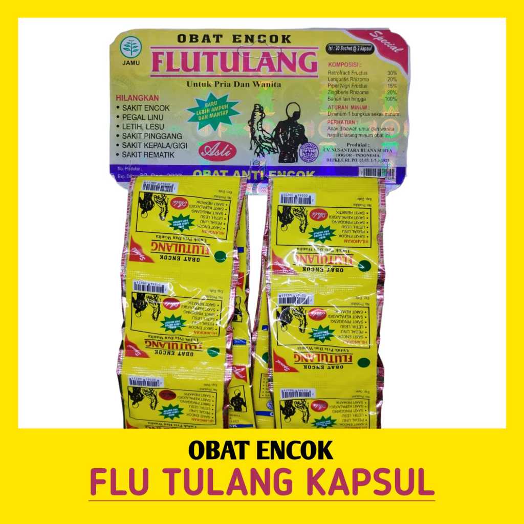 Jual Flu Tulang Kapsul Herbal Encok Pegal Linu, Letih lesu, Sakit ...