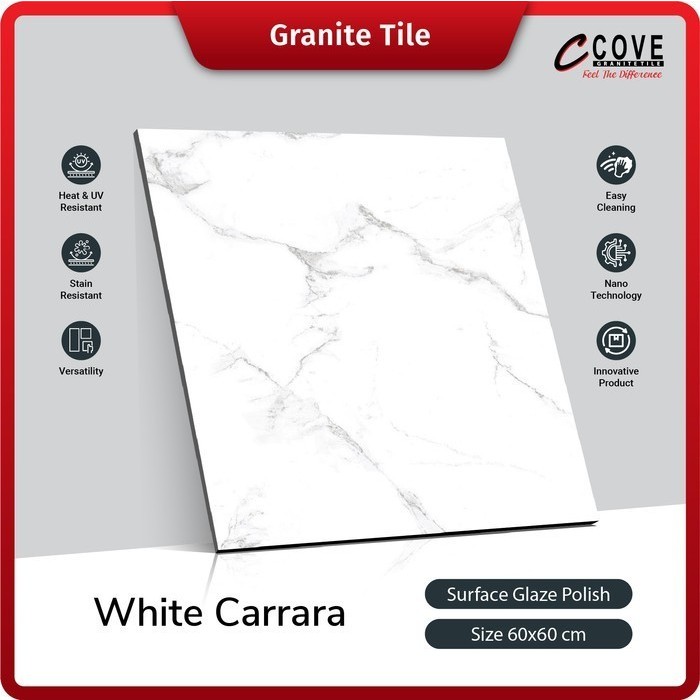Jual GRANITE 60X60 COVE WHITE CARRARA | Shopee Indonesia