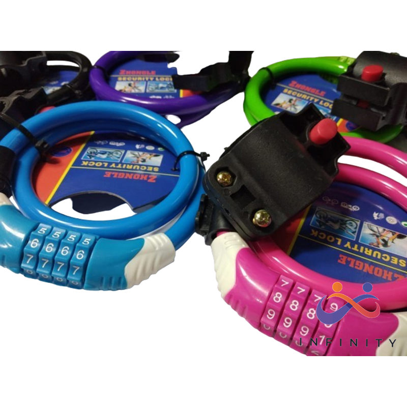 Jual Kunci Gembok Sepeda Polygon Cable Lock / Safety Lock 4 Digit ...
