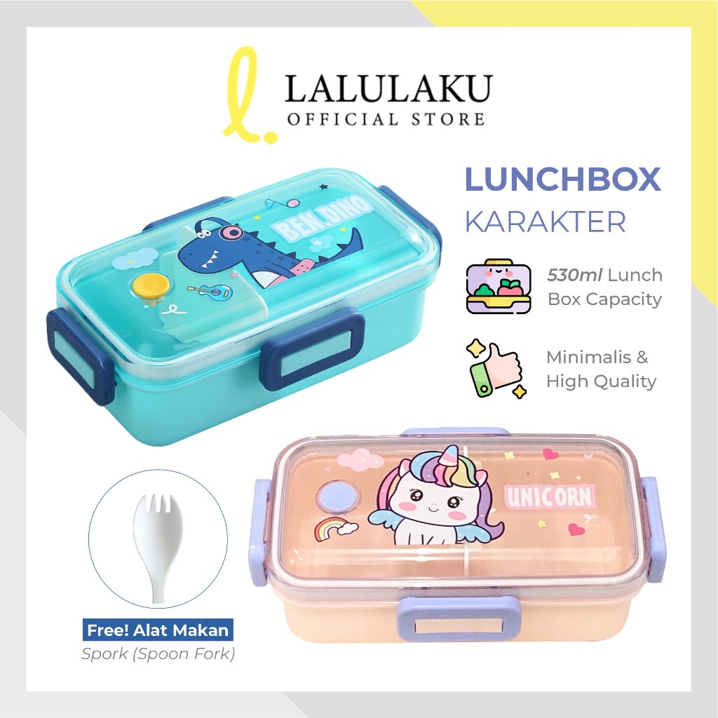 Jual Lunch Box Anak TK SD PAUD Kotak Bekal Bento Box Sekat 530ML ...