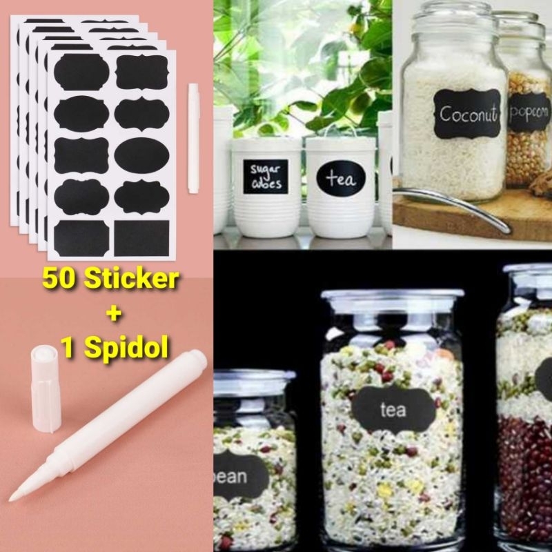Jual Stiker Bumbu 50 Buah + 1 Spidol Label Toples Botol Bumbu Dapur ...