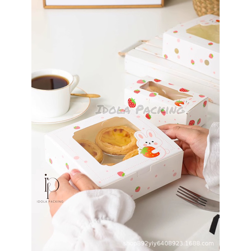 Jual Box Egg Tart / Kotak Kue Donut /Dessert Box Pie Soes / Kemasan Kue ...