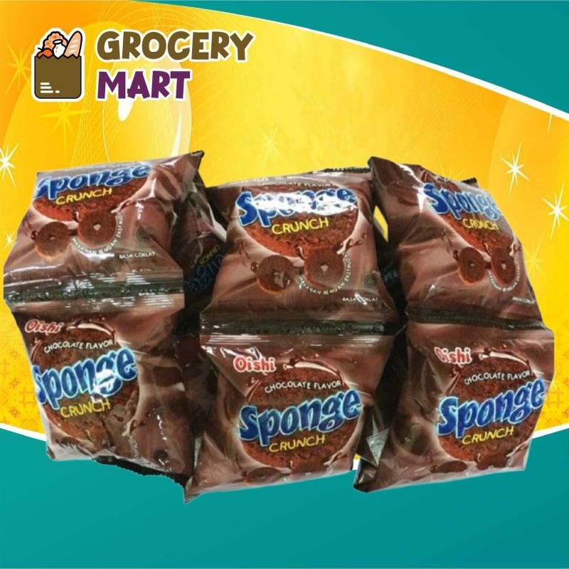 Jual ( RENCENG ) Oishi SPONGE Crunch Chocolate 9gr Isi 10 PCS | Shopee ...