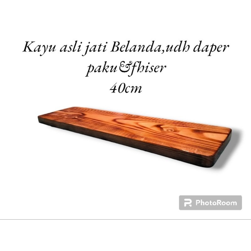 Jual Rak dinding minimalis Papan kayu asli jati belanda udah d fernis ...