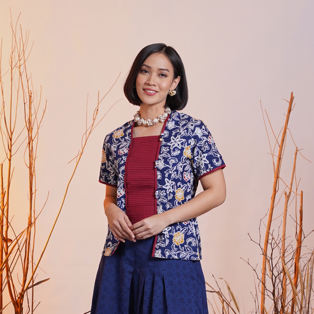 Jual NONA RARA - Kebaya Lipit Wng T2475, Baju Batik Kasual Modern ...