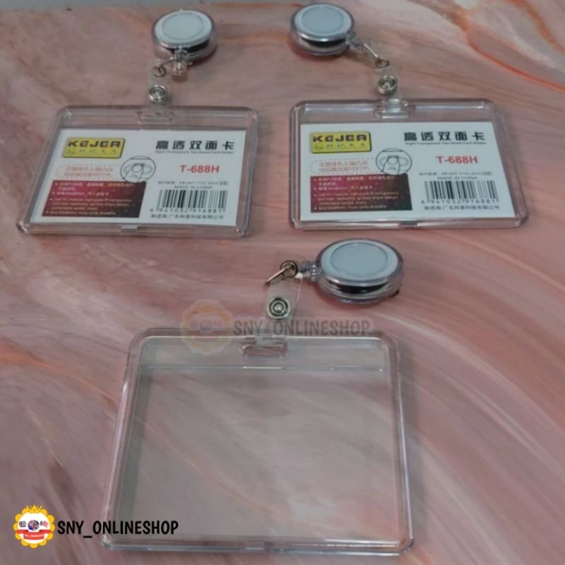 Jual Name Tag Casing Tempat ID Card Holder Horizontal Acrylic T-668H ...