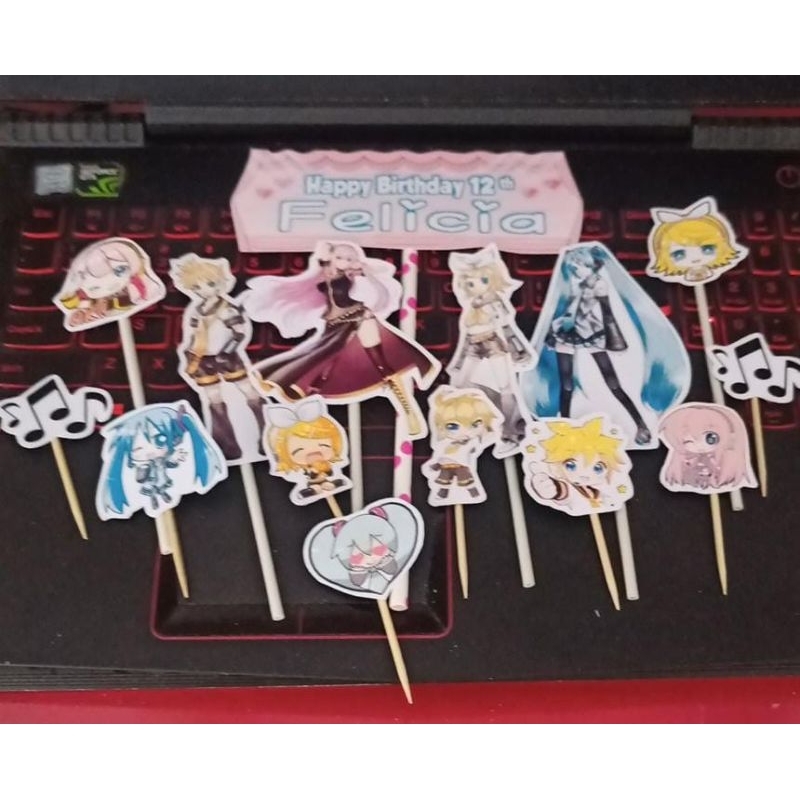 Jual cake topper hiasan kue hatsune miku megurine luka kagamine len rin ...
