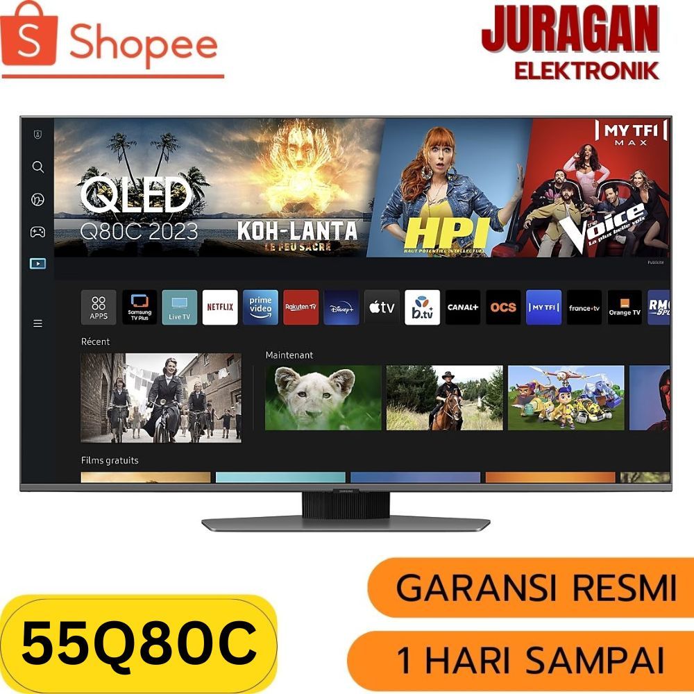 Jual Led TV 55 Inch Samsung 55Q80C QLED 4K QA55Q80CAKXXD Smart Google TV | Shopee Indonesia