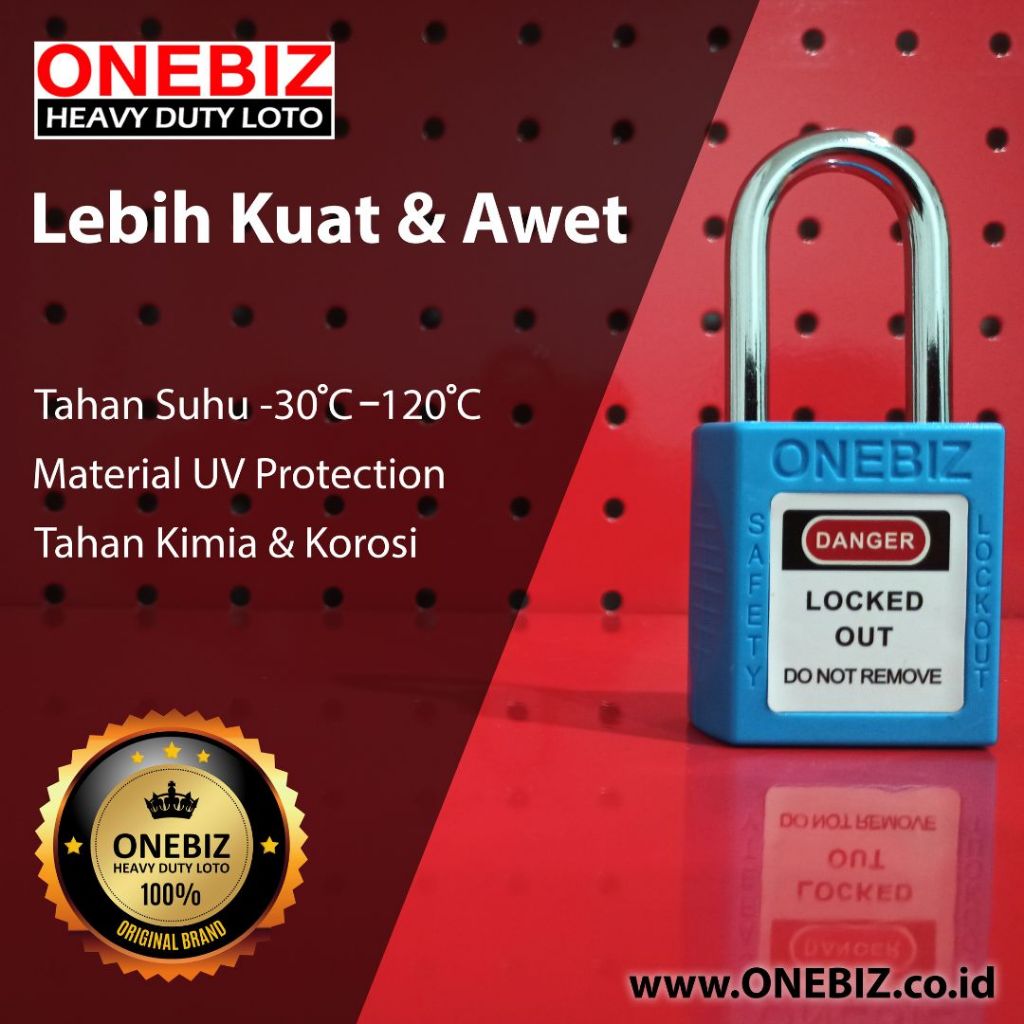 Jual LOTOTO (Lockout Tagout Tryout) Padlock Blue Gembok Safety Biru ...