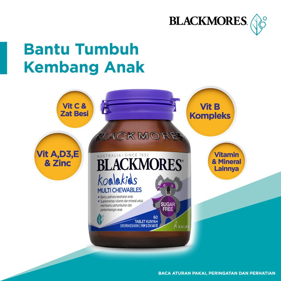 Jual Blackmores Koalakids Multi Chewables isi 60 - Multivitamin dan Mineral Anak Daya Tahan ...
