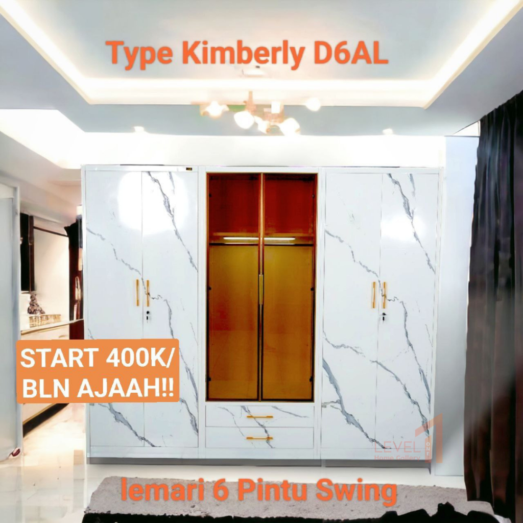 Jual Lemari besi Kimberly lemari premium mewah 4 pintu 6 pintu lampu ...