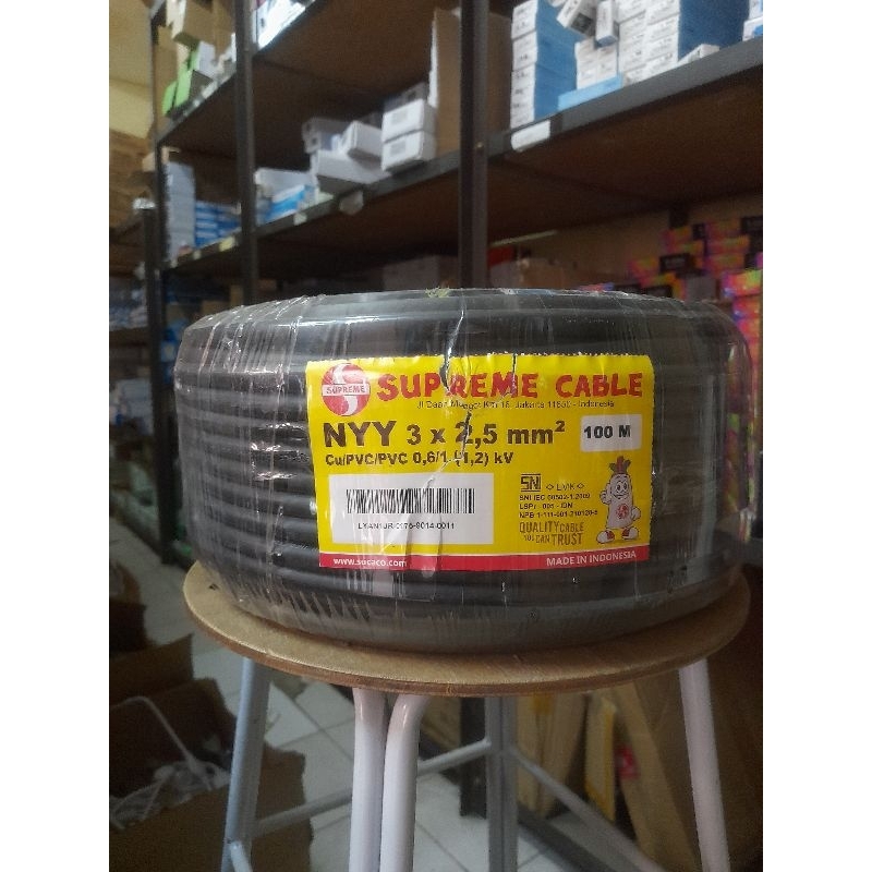 Jual Kabel NYY 3x2.5 Supreme Kawat Tunggal Hitam Roll 100 Meter | Shopee Indonesia