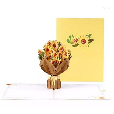 Jual kartu pop up kartu 3d kartu ucapan buket bunga bucket bunga kartu ...
