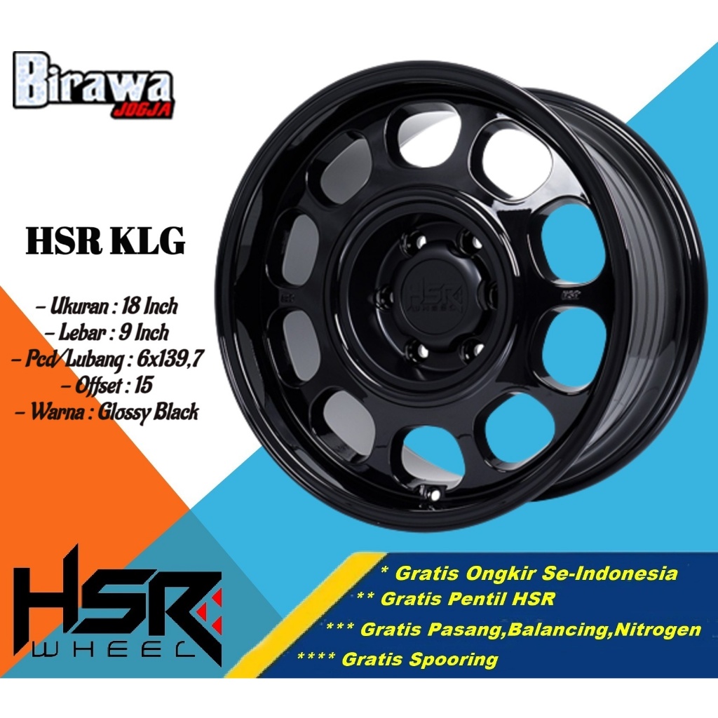 Jual Velg Racing Ring 18 HSR KLG R18 Pcd 6x139,7 Untuk Mobil Pajero, Fortuner, Ranger, Strada ...