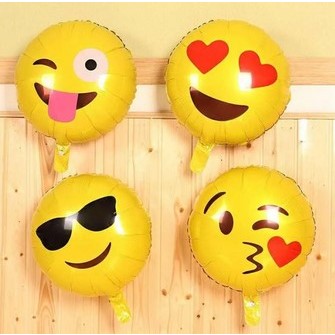 Jual Balon Foil Emoji Emot / Emoticon KISS SMILE LAUGH LOVE | Shopee ...