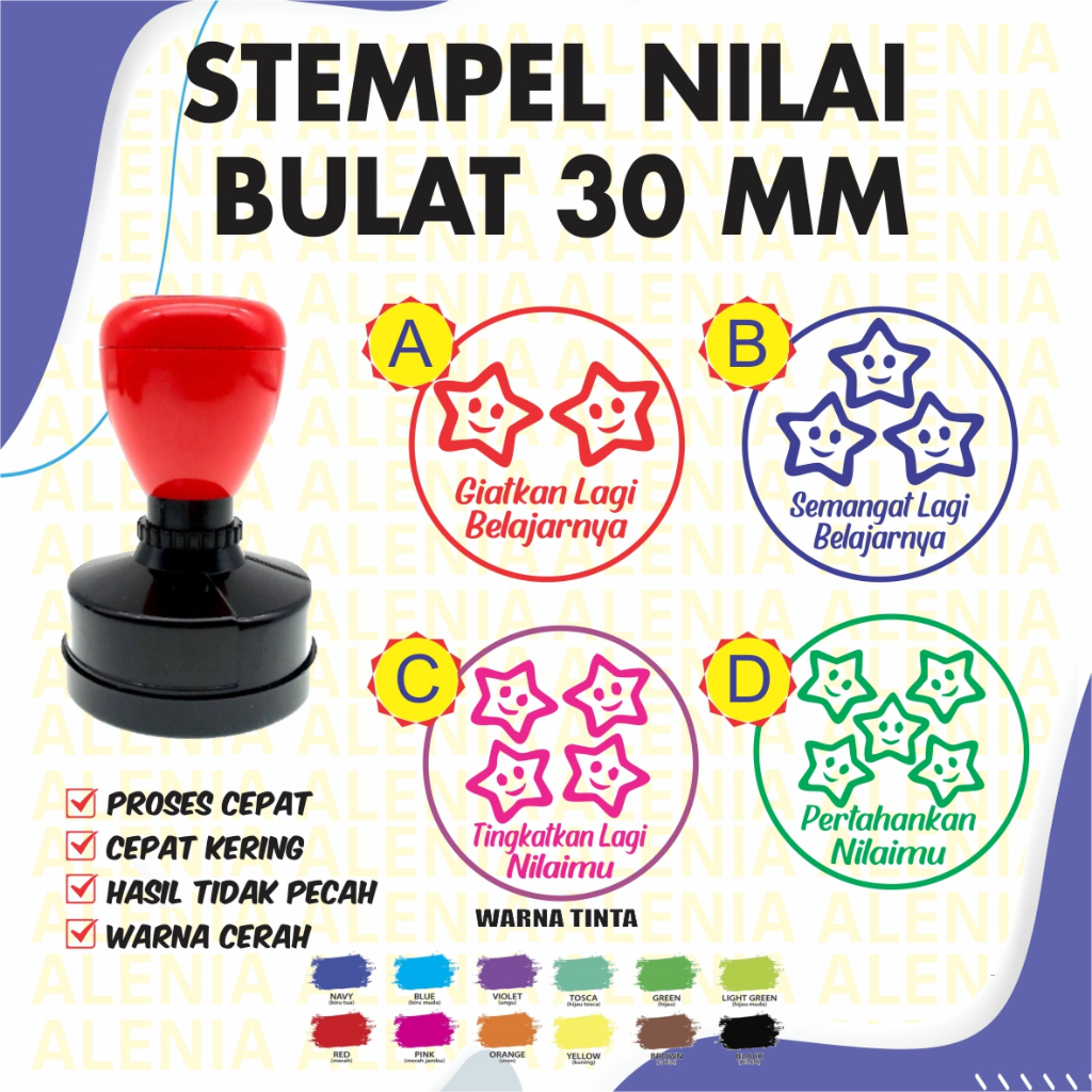 Jual Stempel Nilai/Reward/Bintang Sekolah Bulat TK/PAUD/SD/SMP/MI ...