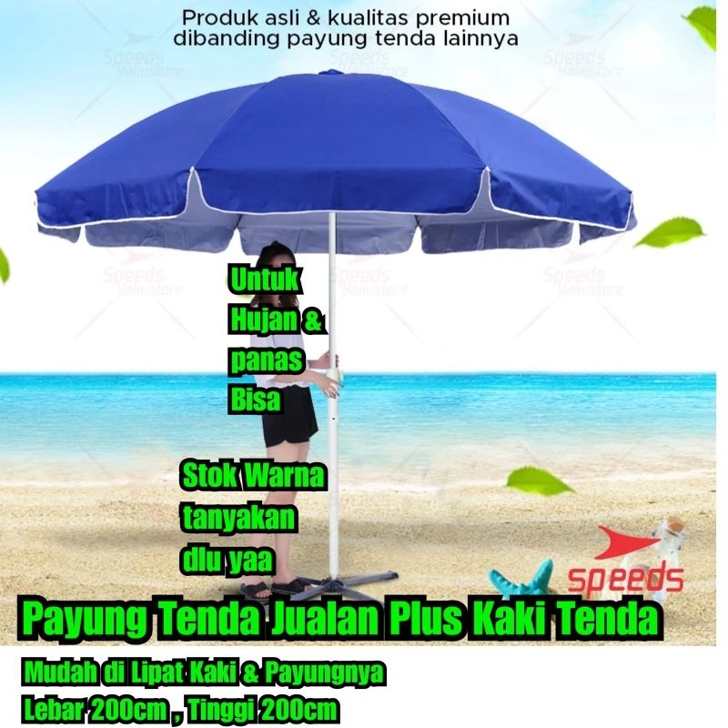 Jual Pengiriman Gojek Payung tenda Jualan 200cm sudah plus kakinya ...