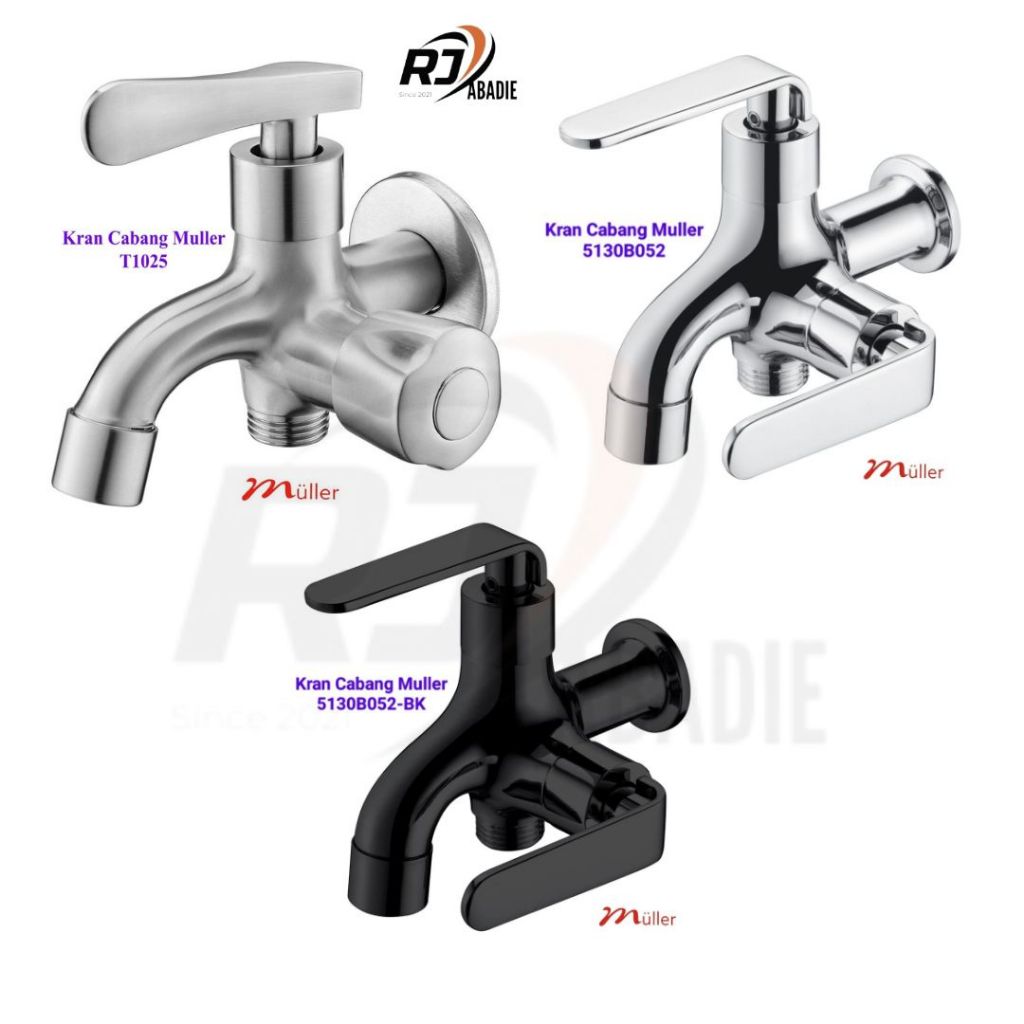 Jual Kran Cabang Keran Air Double Dobel Tembok Full Stainless Tebal MULLER Hitam Chrome | Shopee ...