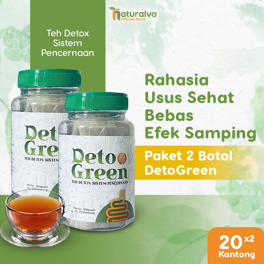 Jual DetoGreen Paket Hemat 2 Botol Untuk Sistem Pencernaan Membersihkan ...
