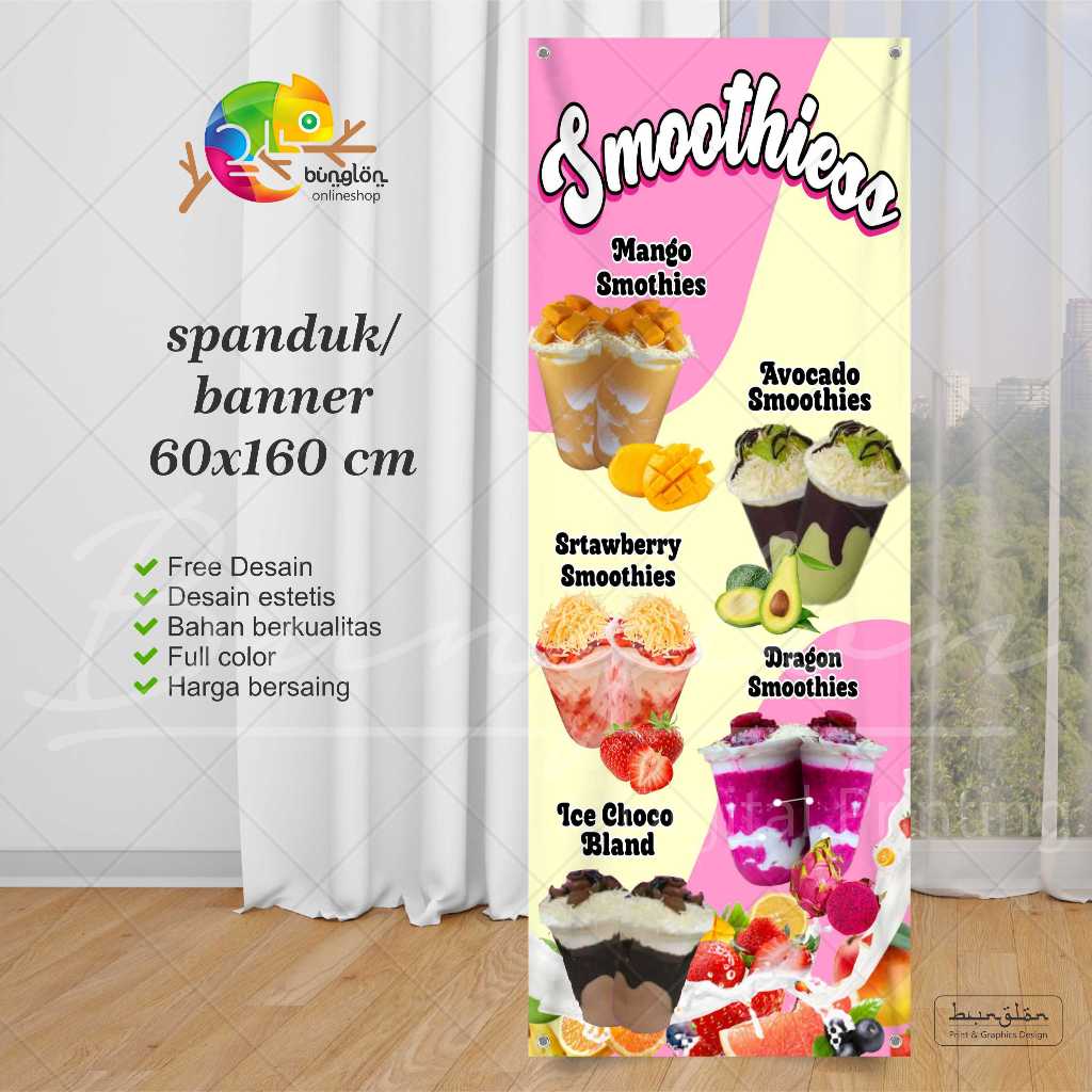 Jual Spanduk Banner Es Smoothies Buah Bisa Custom | Shopee Indonesia