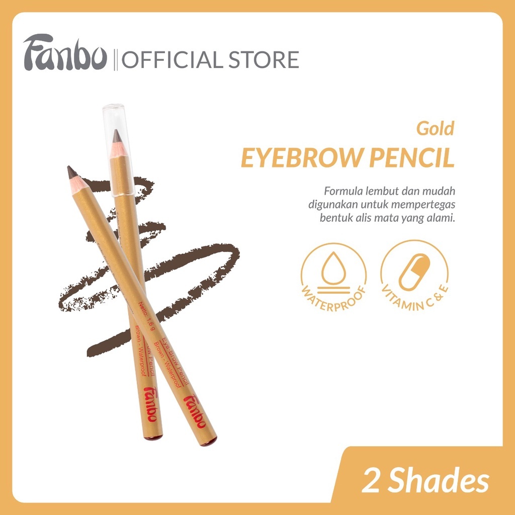 Jual Fanbo Eyebrow pencil Gold - Pensil Alis - Waterproof - Mengandung ...