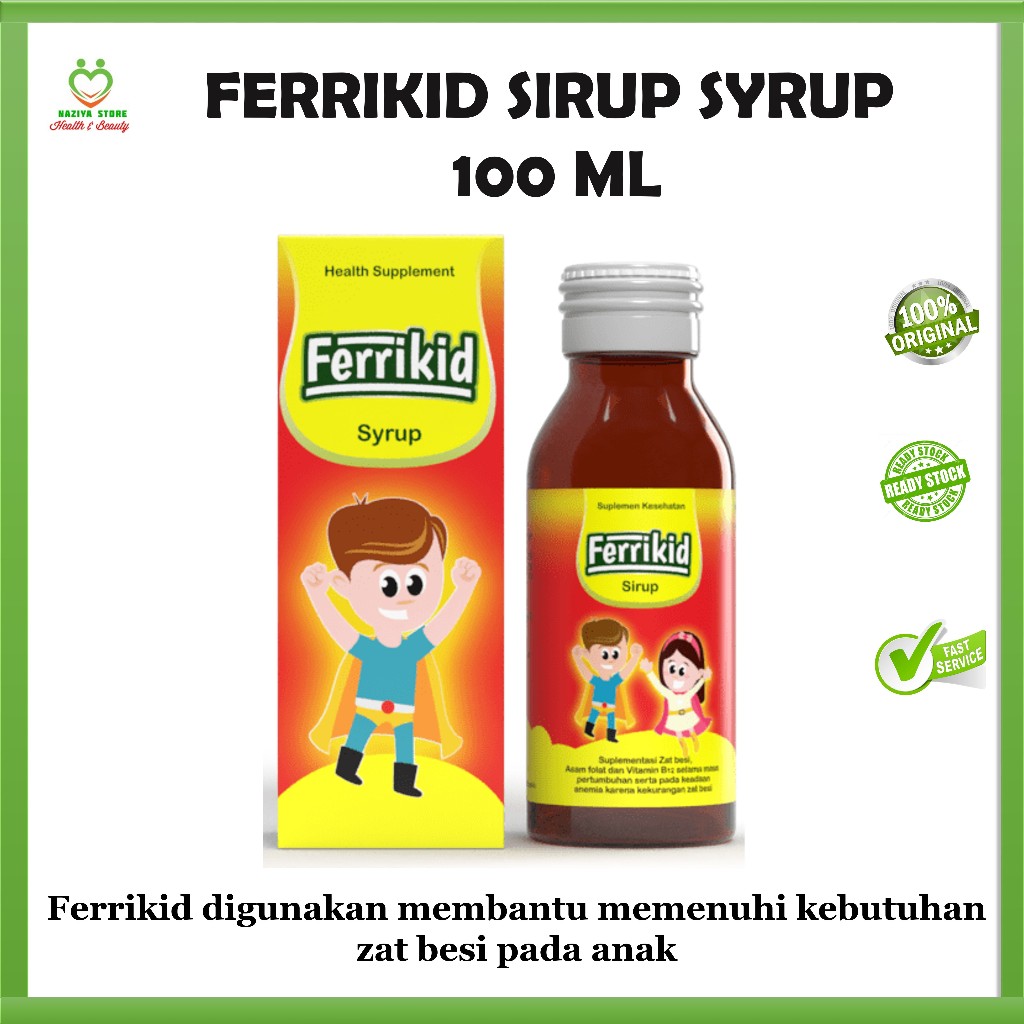 Jual VITAMIN ZAT BESI ANAK - FERRIKID SIRUP SYRUP 100 ML | Shopee Indonesia