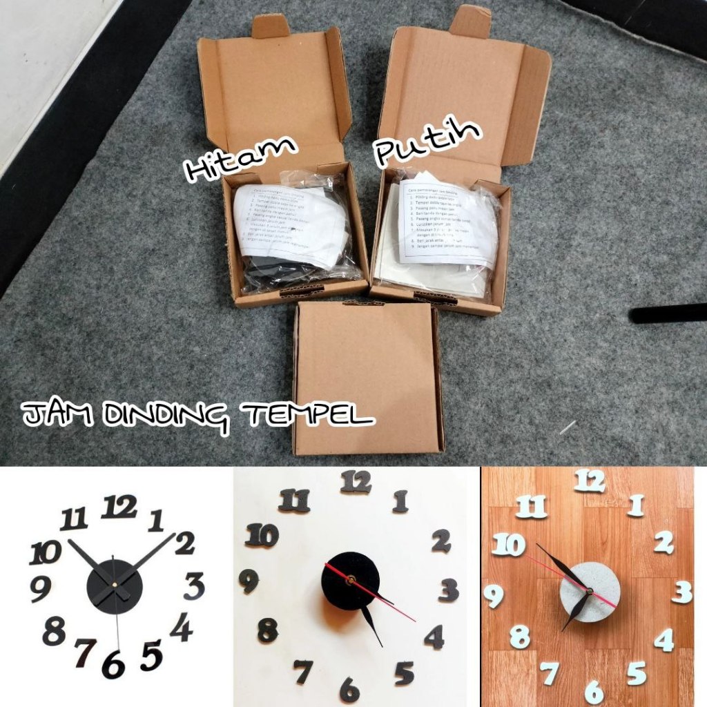 Jual JAM DINDING TEMPEL UNIK DIY ANGKA MINIMALIS HITAM, PUTIH | Shopee ...