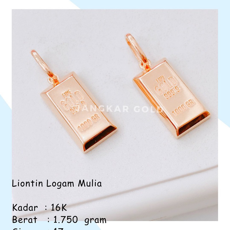 Jual LIONTIN LOGAM MULIA 16K 1.750GR GOLD BAR | Shopee Indonesia