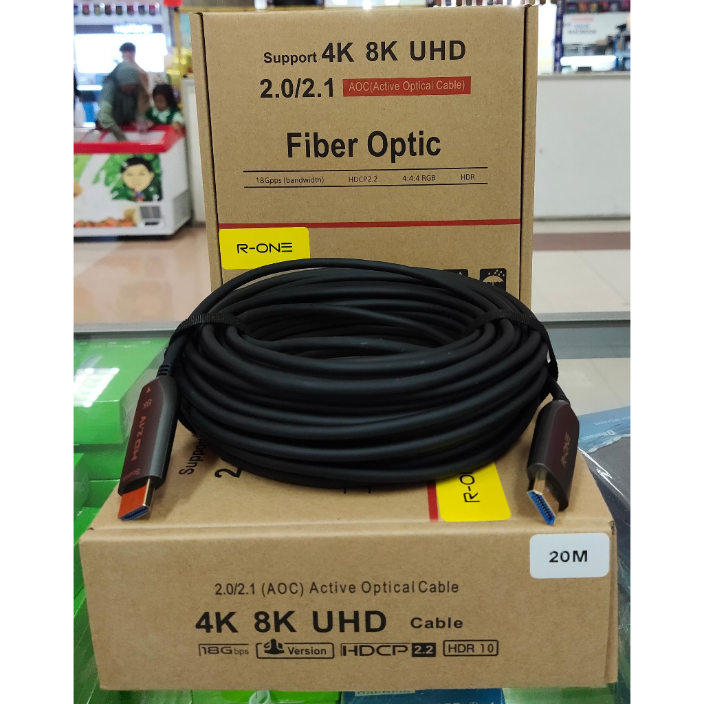 Jual KABEL HDMI R-One Kabel HDMI Fiber Optic Display HD 2.1V 8K 20 Meter | Shopee Indonesia