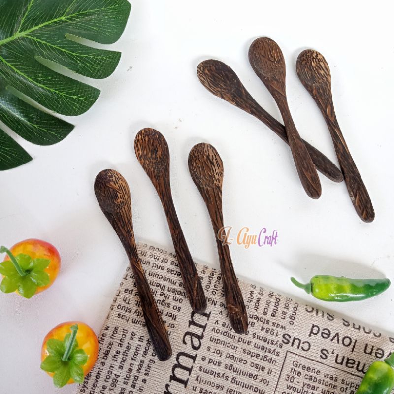 Jual L-AYUCRAFT Sendok Unyil Kayu Aren 10cm | Shopee Indonesia
