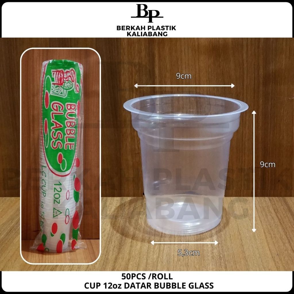 Jual (ISi 50pcs) Gelas Plastik Bening LC 12oz Datar - Cup Plastik Pop ...