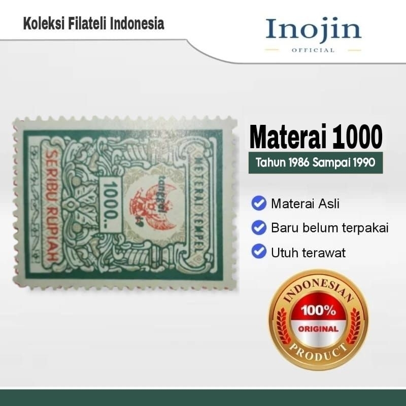 Jual Materai 1000 Tahun 1986 1987 1988 1989 1990 Perangko Meterai ...