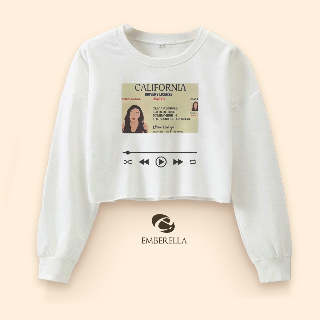 Jual Olivia Rodrigo Driver License Sweater Crop Y2k Vintage Crewneck ...
